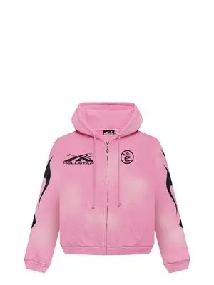 HELLSTAR Sports Flame Zip-up Hoodie - Pink