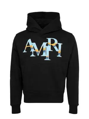 Amiri Staggered Chrome Hoodie - Black
