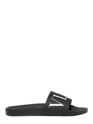 Valentino Garavani Vltn Rubber Sliders - Black