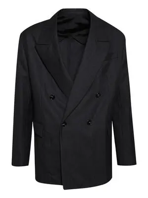 Bottega Veneta Striped Wool Jacket - Black