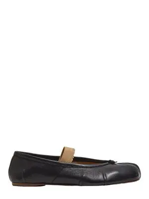 MAISON MARGIELA Tabi Ballerina Flat With Elastic Band - Black