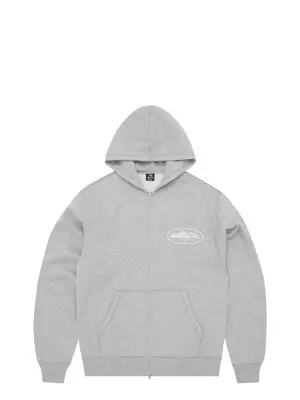 CORTEIZ Island Puff Print Zip Hoodie - Grey
