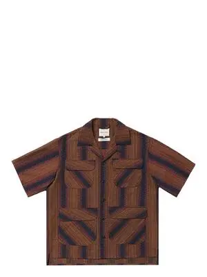 NICHOLAS DALEY Sonic Jacquard' Aloha Shirt - Brown