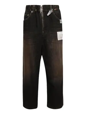 Mihara Yasuhiro Amateur Sewn Wide Jeans - Black