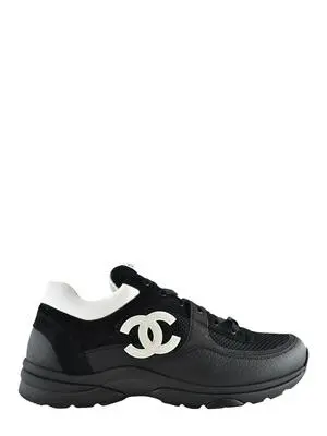 Chanel Lace-up Sneakers - Black