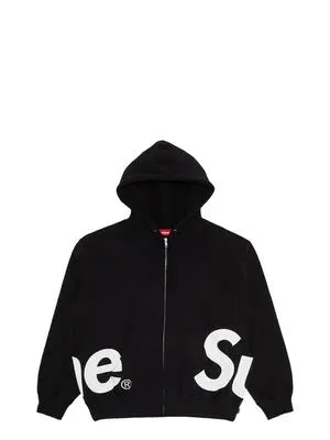 Supreme Logo Zip-up Hoodie - Black