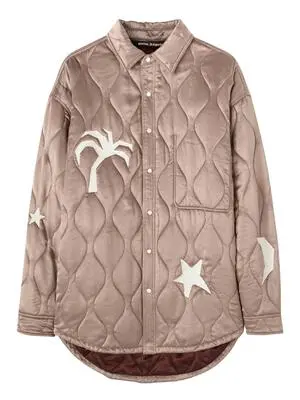 Palm Angels Life Is Palm Quilted Overshirt - Tan