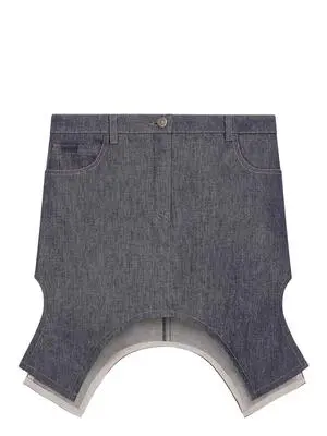 COURREGES Reversed Denim Mini Skirt - Grey