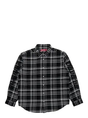 Supreme Old English Plaid Flannel Shirt - Black