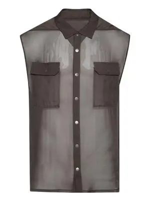 Rick Owens Jumbo Sleeveless Shirt - Brown