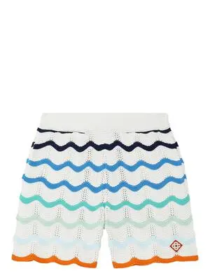 Casablanca Gradient Wave Crochet Shorts - Multicolor