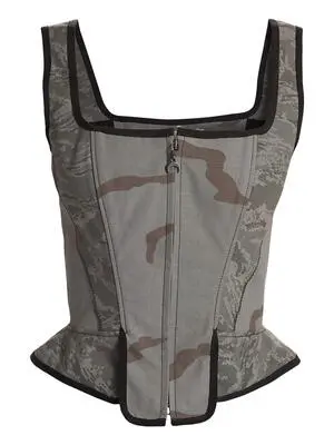 MARINE SERRE Regenerated Camo Corset - Grey