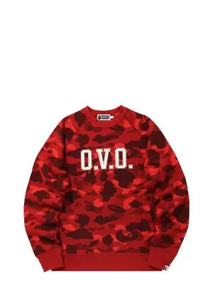 A BATHING APE X Ovo Color Camo Crewneck - Red