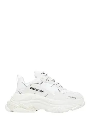 Balenciaga Triple S All Over Logo Sneakers - White