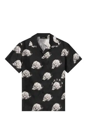 Amiri All Over Skull Bowling Shirt - Black