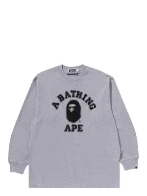 A BATHING APE College Relaxed Fit Long-sleeve Tee - Grey