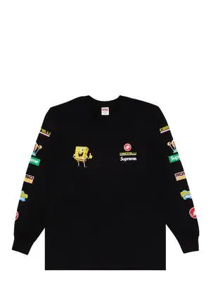Supreme X Spongebob Squarepants X Castelli Racing Long-sleeve Tee - Black