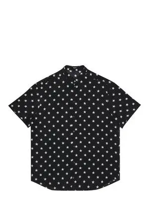 Balmain Short-sleeve Stars Print Shirt - Black