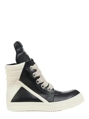 Rick Owens Strobe Geobasket Megalace High Sneakers - Black