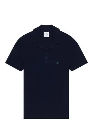 COURREGES Rib Knit Polo - Blue