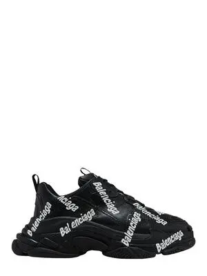 Balenciaga Triple S Logotype Sneakers - Black