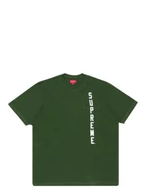 Supreme Contrast Stitch Pocket Tee - Green