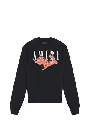 Amiri Rabbit Logo Crewneck - Black