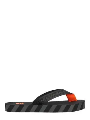 Off-White Logo Tape Flip Flops - Black