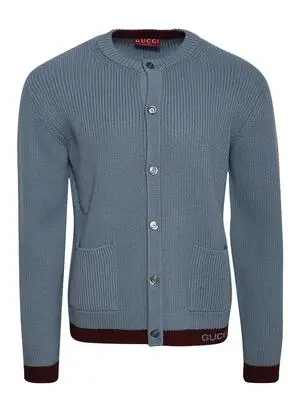 Gucci Intarsia Wool Cardigan - Blue