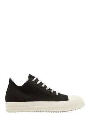 Rick Owens Strobe Cotton Denim Low Sneakers - Black
