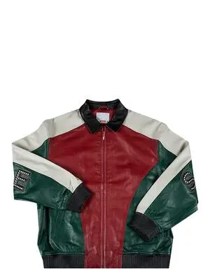 Supreme Studded Arc Logo Leather Jacket - Multicolor