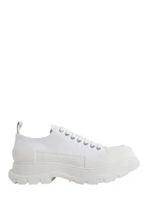 Alexander McQueen Tread Slick Lace-Up Sneakers White