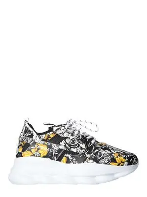 Versace Chain Reaction Baroque Floral Sneakers - Black