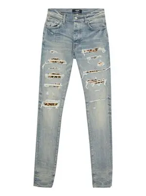 Amiri Leopard Thrasher Jeans - Blue