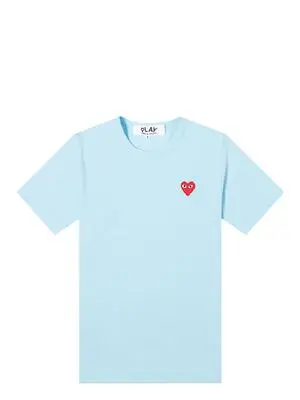 Play Comme Des Garcon Short-Sleeve T-Shirt With Red Heart Blue