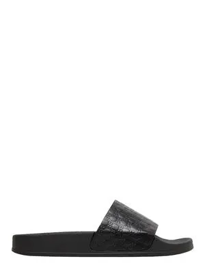Balmain Calypso Embossed Monogram Sandal - Black