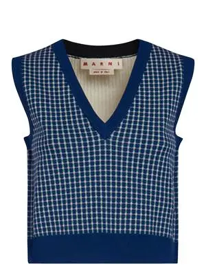 Marni Sleeveless V-neck Sweater - Blue