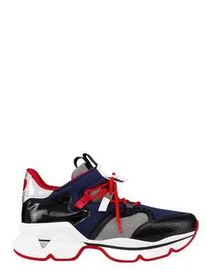 CHRISTIAN LOUBOUTIN Red Runner Sneakers - Black