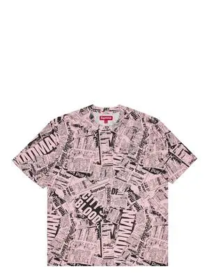 Supreme Newspaper Print Top - Pink