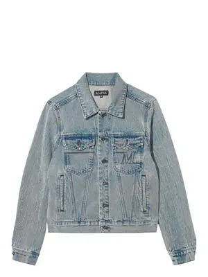 MAINS Washed Denim Jacket - Blue