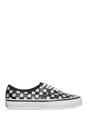 VANS Authentic 44 Vibram Leather Checkerboard Sneakers - Black