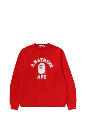 A BATHING APE College Crewneck Sweatshirt - Red