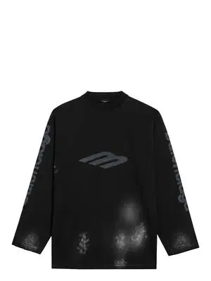 Balenciaga 3b Stencil Vintage Jersey T-shirt - Black