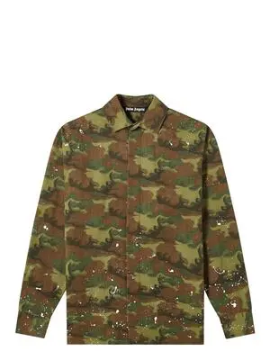Palm Angels Logo Print Long-sleeve Camouflage Shirt - Multicolor