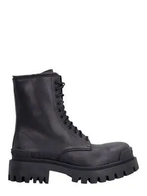 Balenciaga Lace-up Combat Boots - Black
