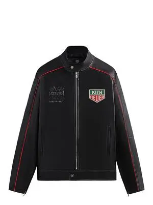 Kith X Tag Heuer Formula Leather Racing Jacket - Black