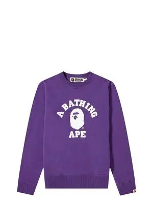 A BATHING APE College Crew Sweat - Purple