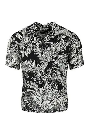 Palm Angels Jungle Parrots Bowling Shirt - Black