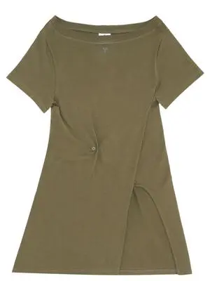 COURREGES Boat Neck Mini Dress - Green