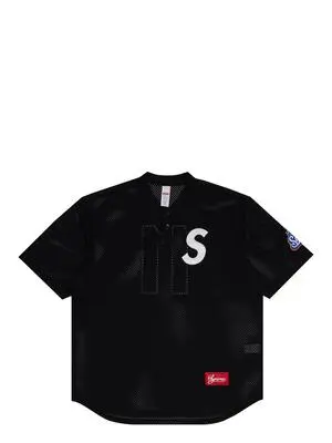 Supreme S Logo Baseball Henley - Black